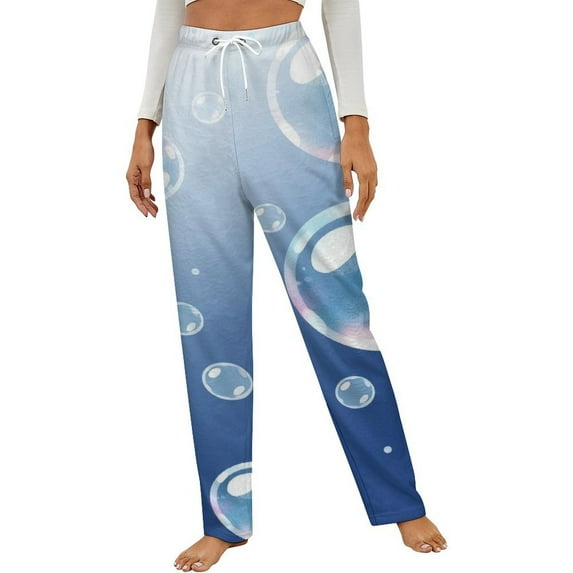Autumn/Winter Women's Sleeping Pants Floating Soapy Bubbles Home Pants ...