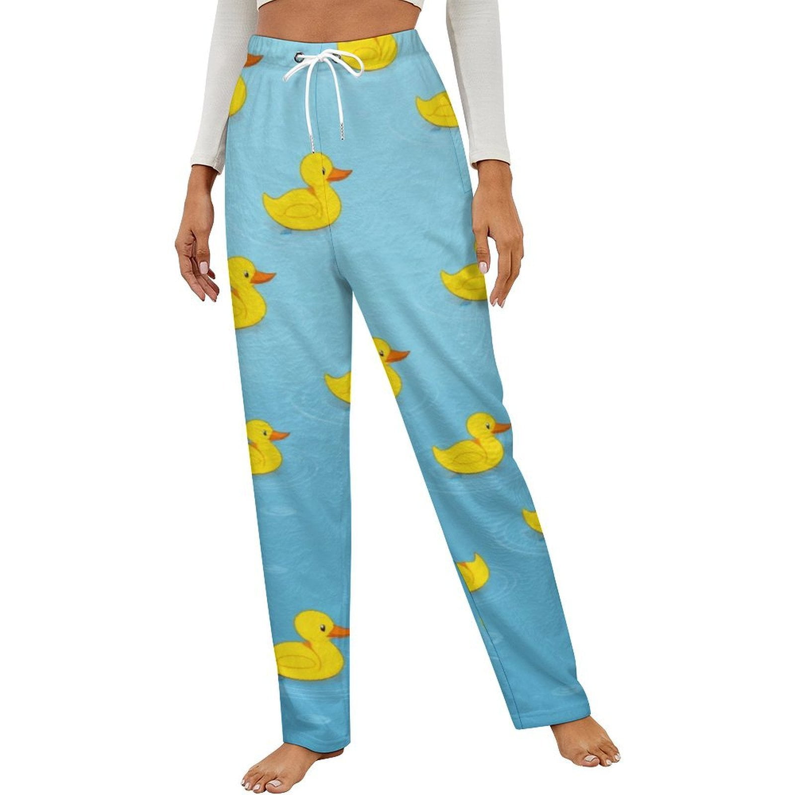 Autumn/Winter Women's Sleeping Pants Rubber Duck Home Pants Warm ...