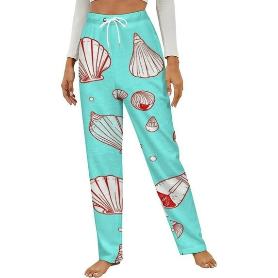Autumn/Winter Women's Sleeping Pants Sea Shells Pattern Home Pants Warm ...