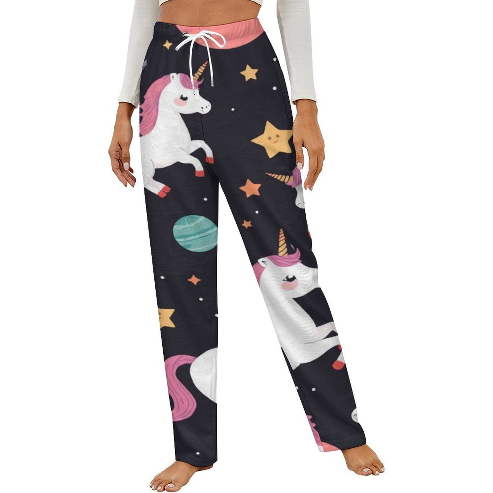Autumn/Winter Women's Sleeping Pants Space Unicorns Pattern Home Pants ...