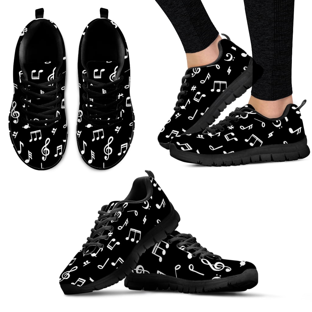 Autumn Women Flats Shoes Art Style Piano Keyboard Music Note Print Air ...