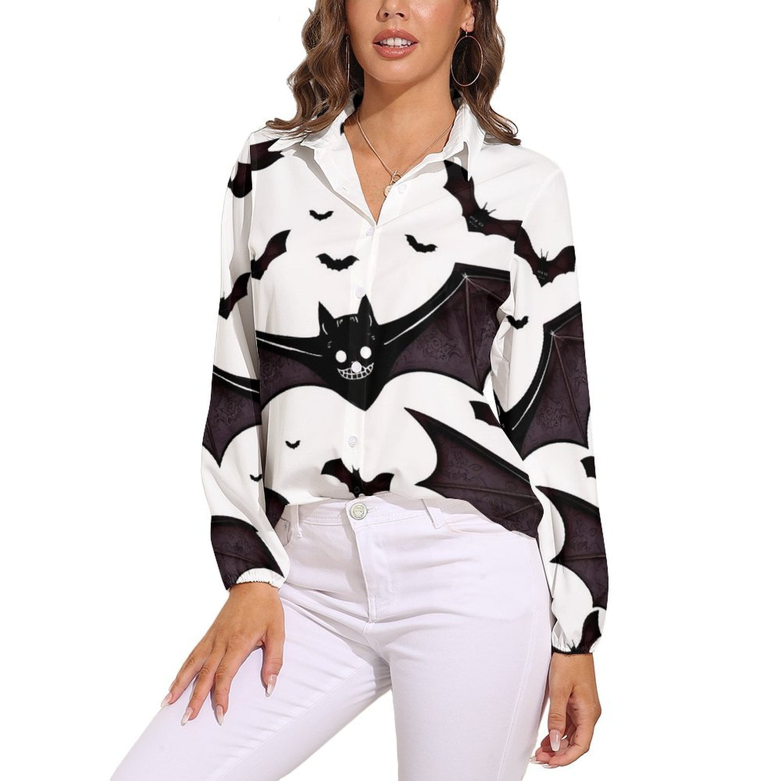 Autumn Women Shirt Tops Bat Long Sleeve Women's Blouses - Walmart.com