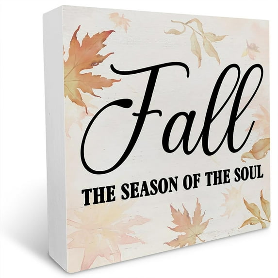 Autumn Wood Box Sign Art Desk Decor Fall Wood Block Sign Fall the ...