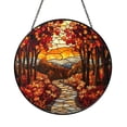 Autumn Woodland Forest Path Stained Glass Style Window Suncatcher ...