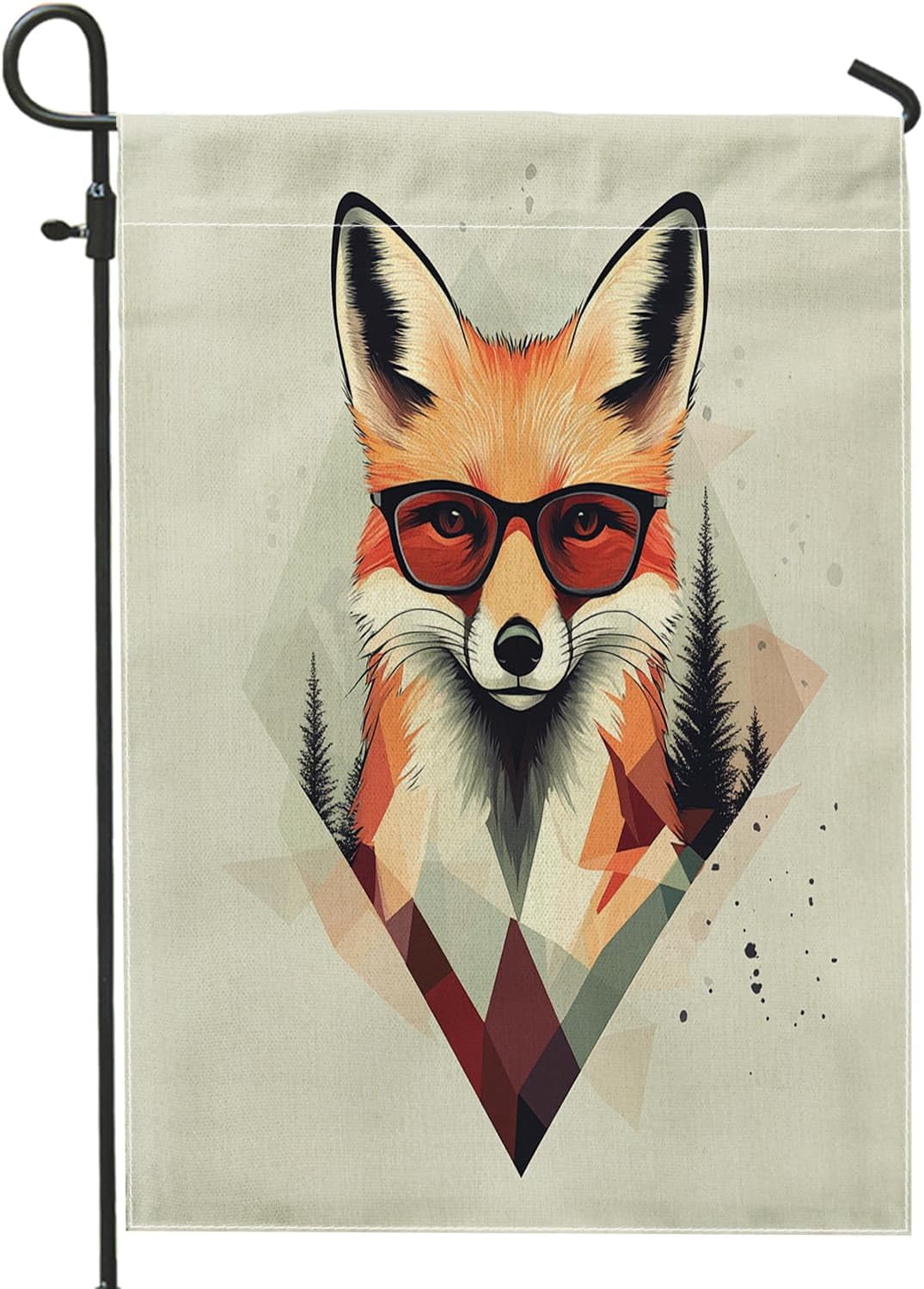 Autumn Woodland Fox Garden Flag, Orange Geometric Fox Decor, Double ...