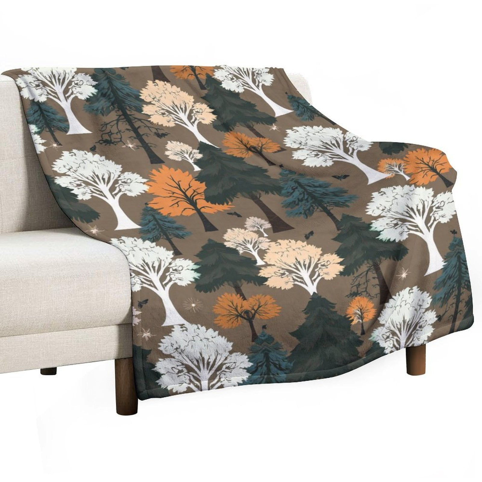 Autumn Woodland Pattern Soft Flannel Blanket for Beds Bedroom Sofa ...