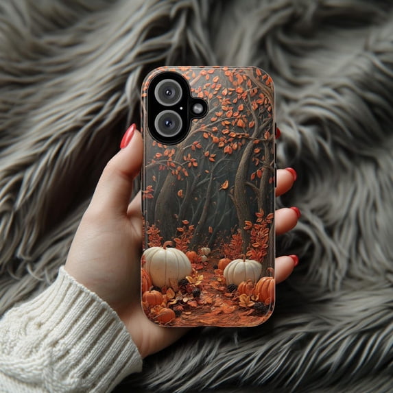 Autumn Woodland Pumpkin Forest Phone Case with iPhone 17 to 11 Pro Max ...