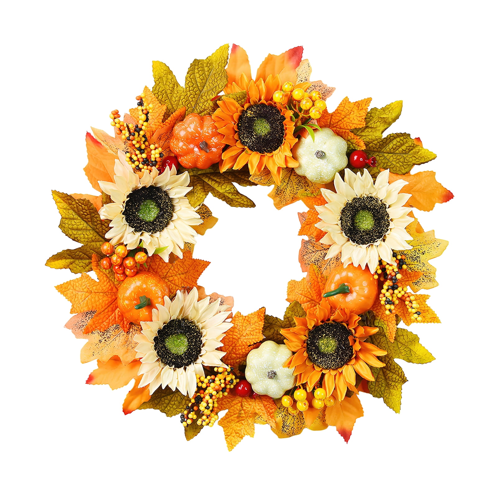 Autumn Wreath Front Door, Autumnal Fall Reef Pumpkin Door Wreaths for ...