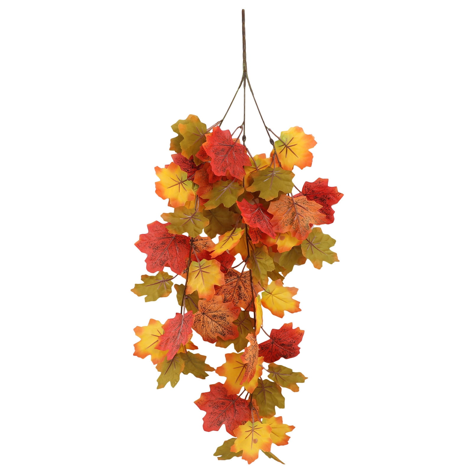 Autumn Wreath Maple Leaves Hanging Fall Vine for Thanksgiving Halloween ...
