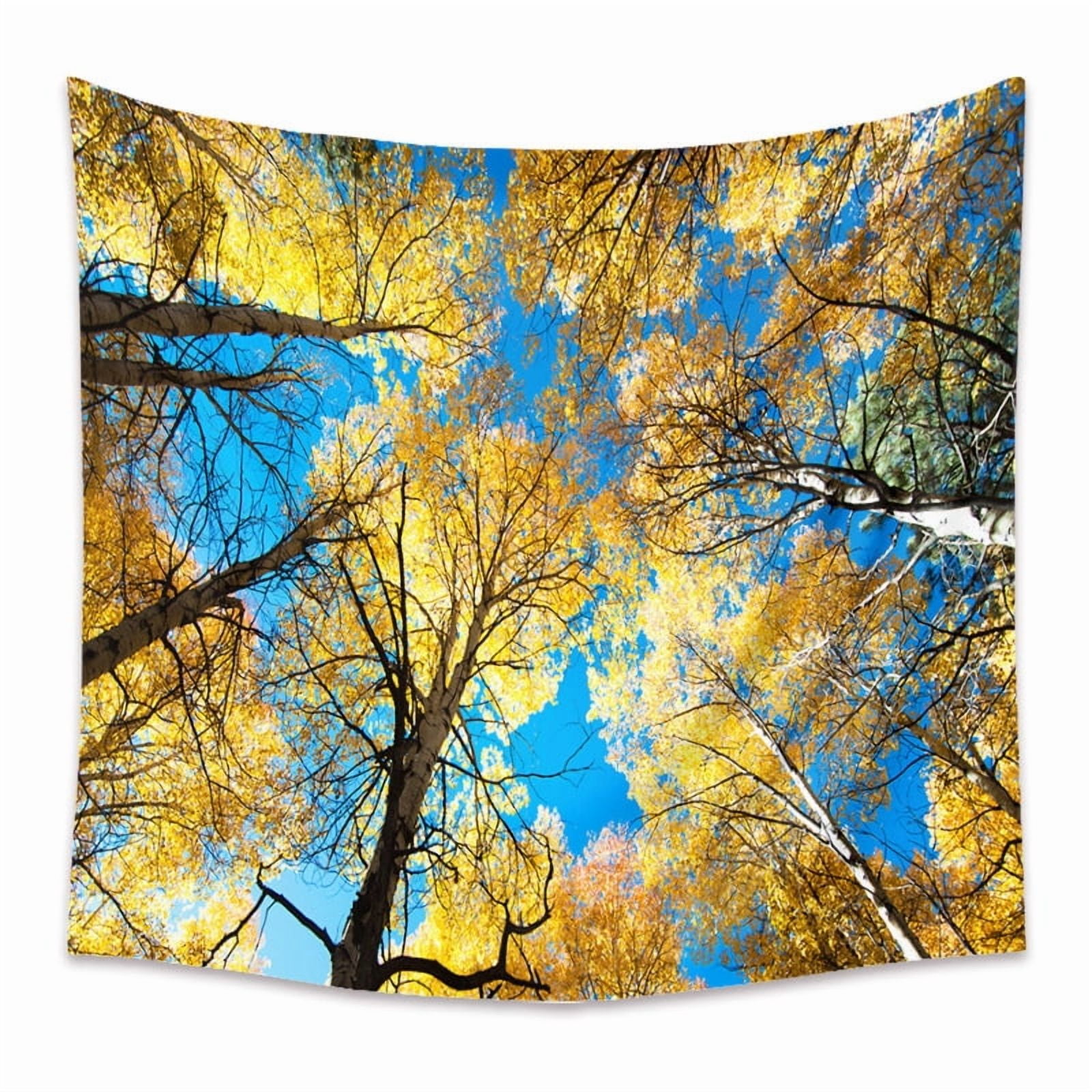 Autumn Yellow Forest Stream Landscape Tapestry Maple Trees Leaves Wall ...