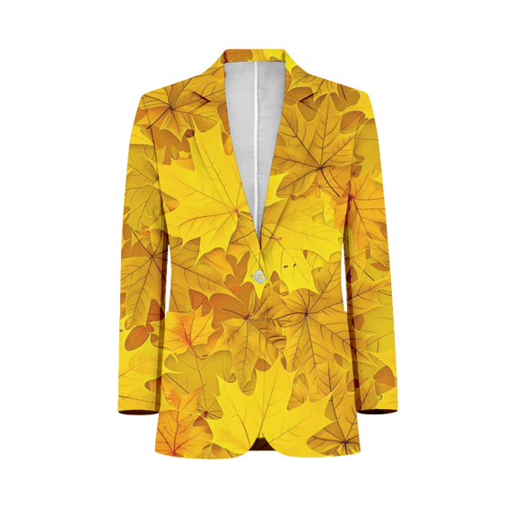 Autumn Yellow Leaves Maple Leaf Customized Men's Suits full man Shawl ...