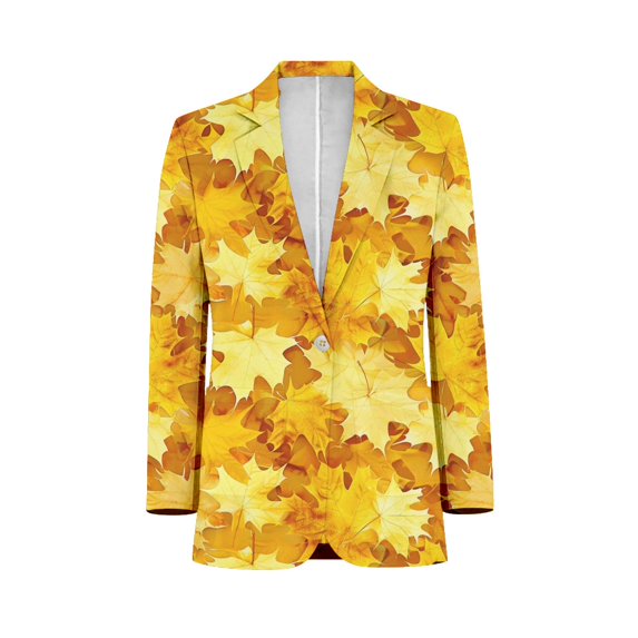 Autumn Yellow Leaves Maple Leaf Customized Men's Suits full man Shawl ...