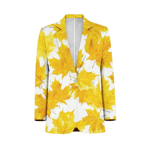 Autumn Yellow Leaves Maple Leaf Men's Suit Blazer Casual Party Wear ...