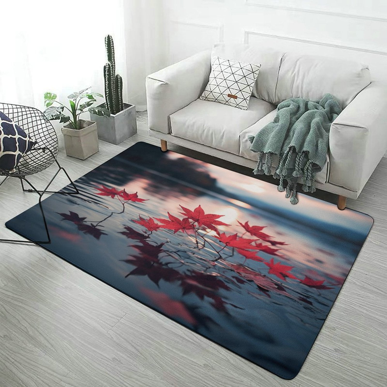 Autumn Yellow Maple Leaves Area Rugs Carpet Suitable for Living Room ...