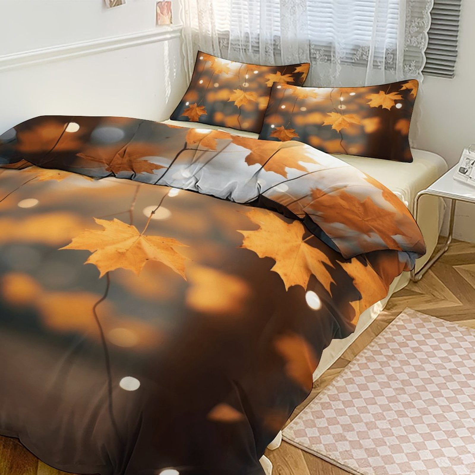 Autumn Yellow Maple Leaves Duvet Cover Set Bedding Set Polyester Quilt ...