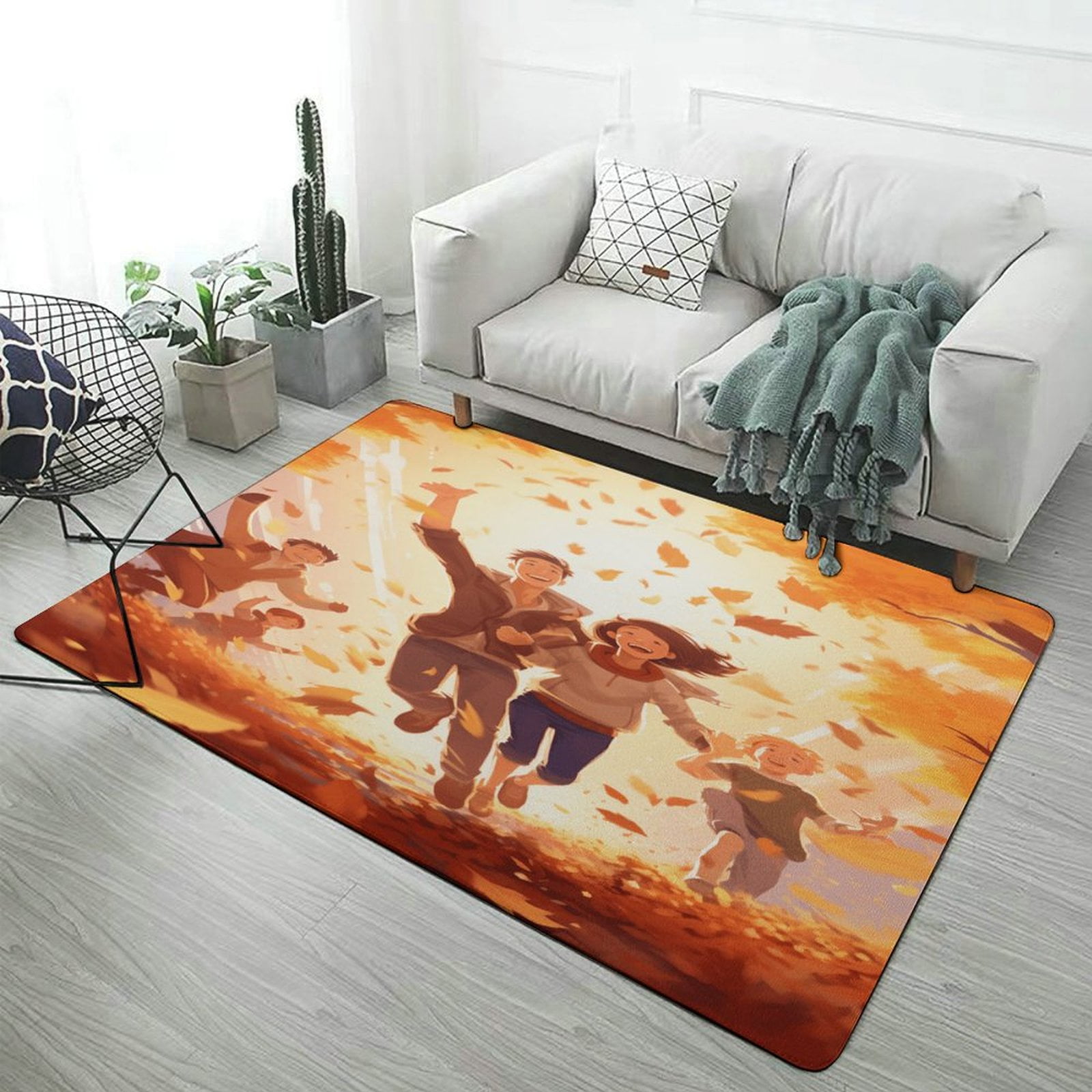 Autumn Yellow Maple Leaves Home Decor Living Room Carpet Non-slip Hotel ...