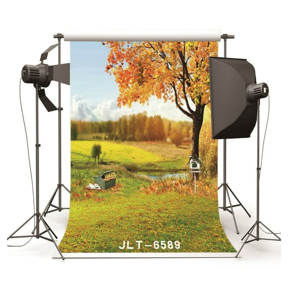 Autumn Yellow Tree Fields Vinyl Backgrounds for Photography Computer ...