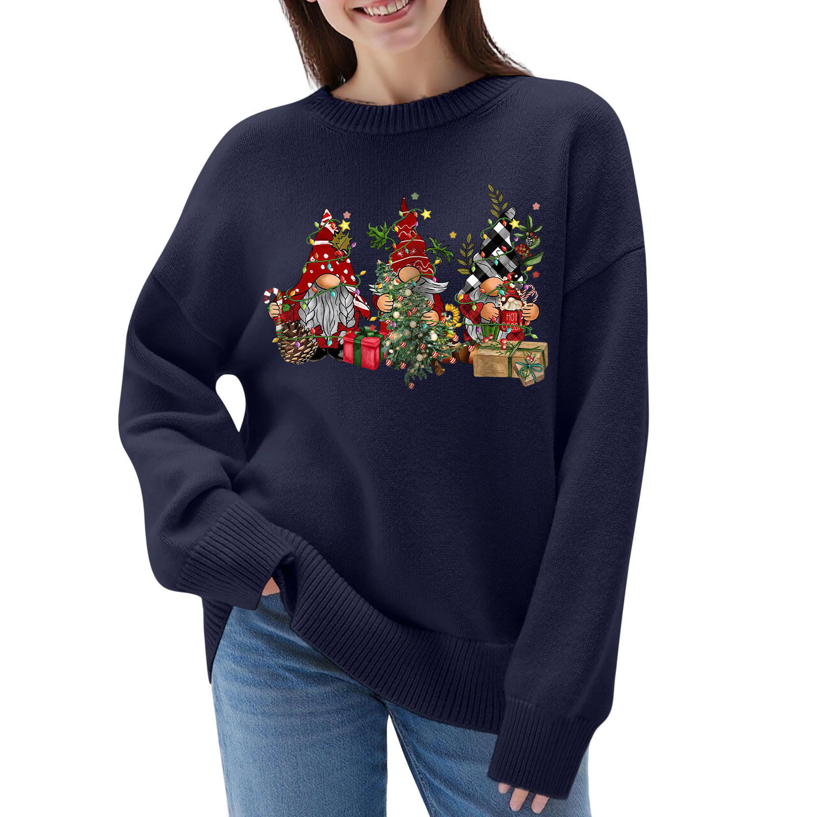 Autumn and Winter Festive Knit Pullover Soft Yarn Turtleneck Winter Top ...