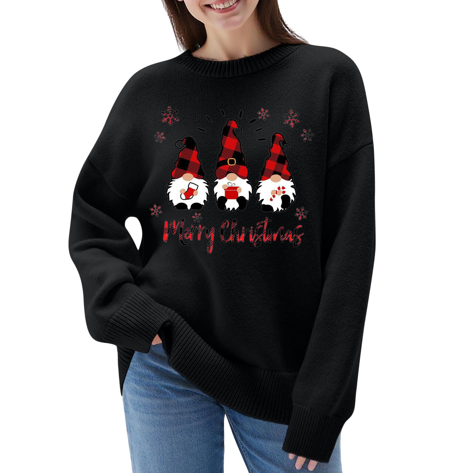 Autumn and Winter Festive Knit Pullover Soft Yarn Turtleneck Winter Top ...