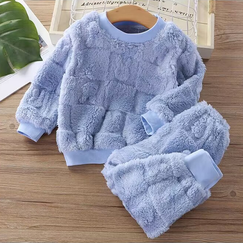 Autumn and Winter Flannel Children's Package Solid Color Boys' Plush ...