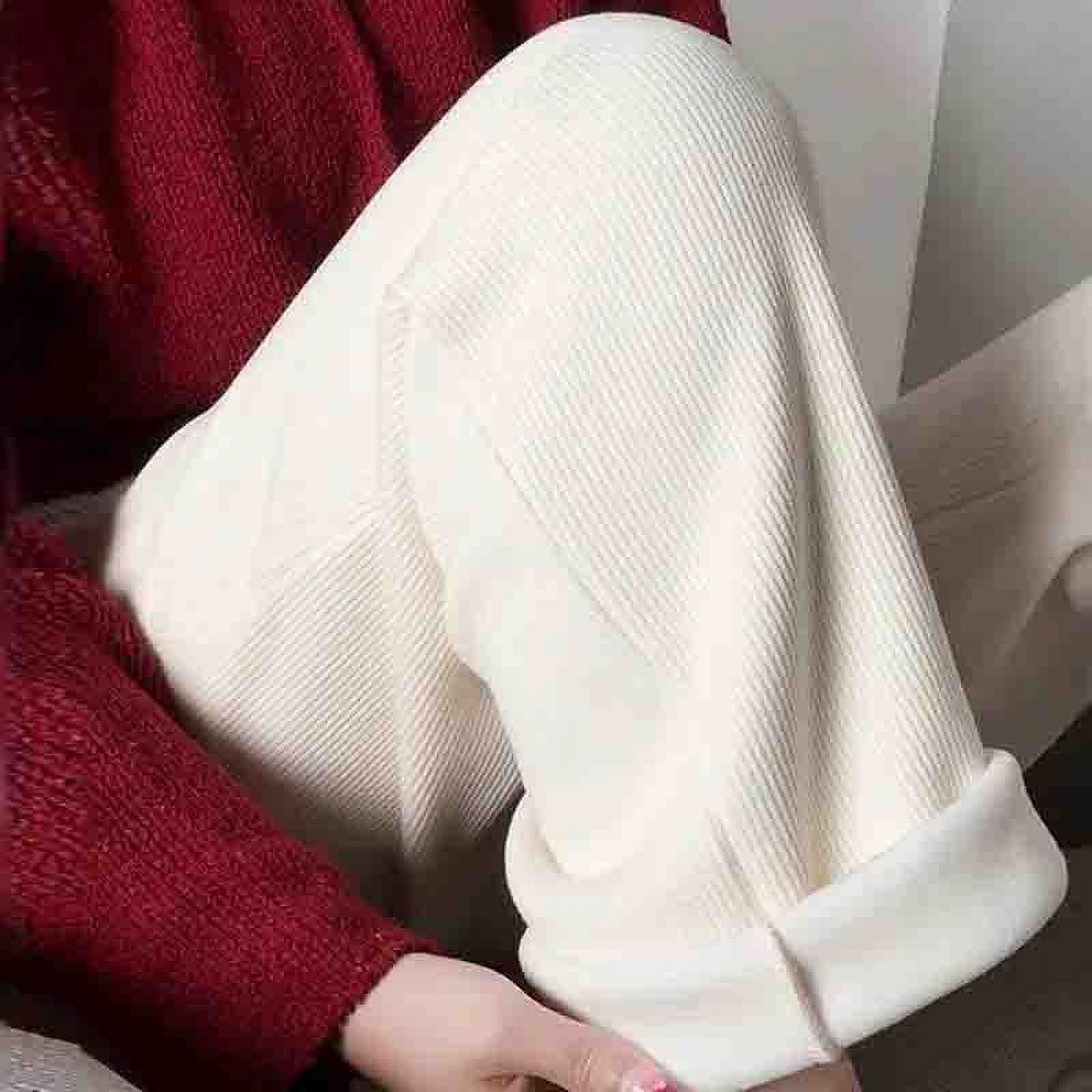 Autumn and Winter Fleece-lined Thickened Sports Pants Women's High ...