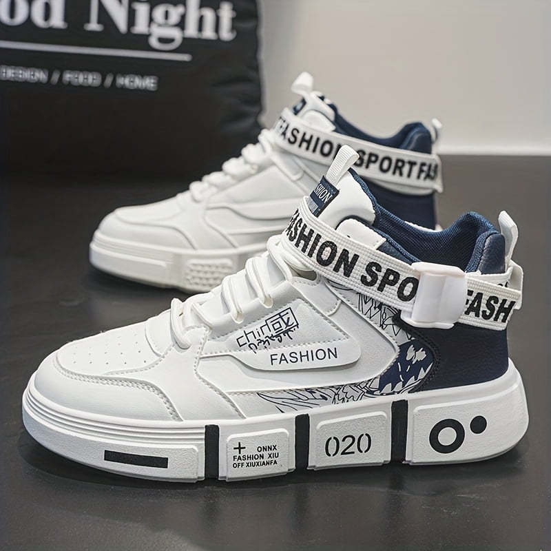 Autumn and Winter High-Top Versatile Shoes for Men, Anti-Slip Flat Sole ...