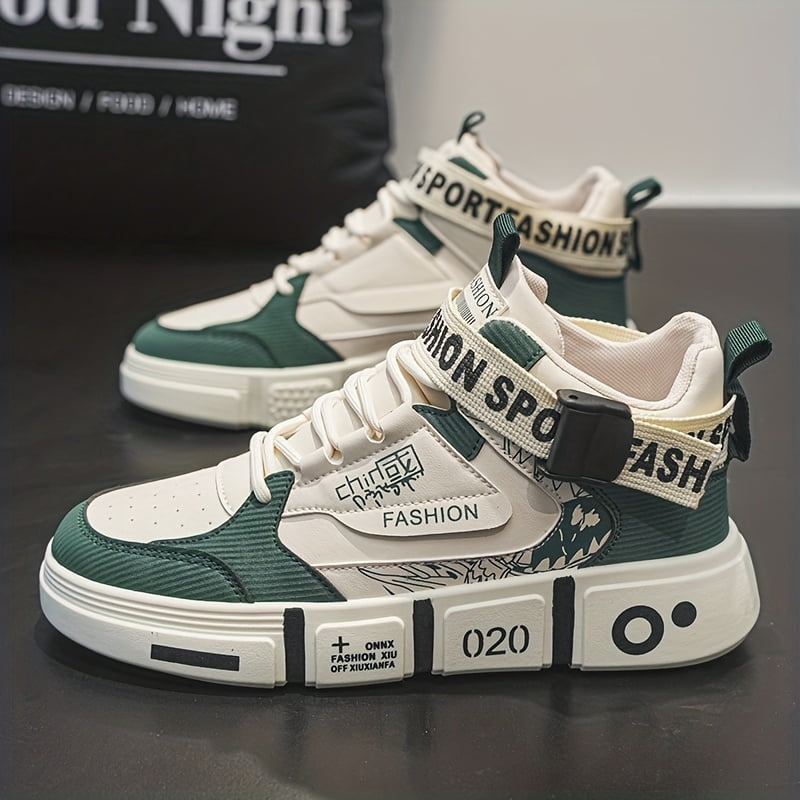 Autumn and Winter High-Top Versatile Shoes for Men, Anti-Slip Flat Sole ...