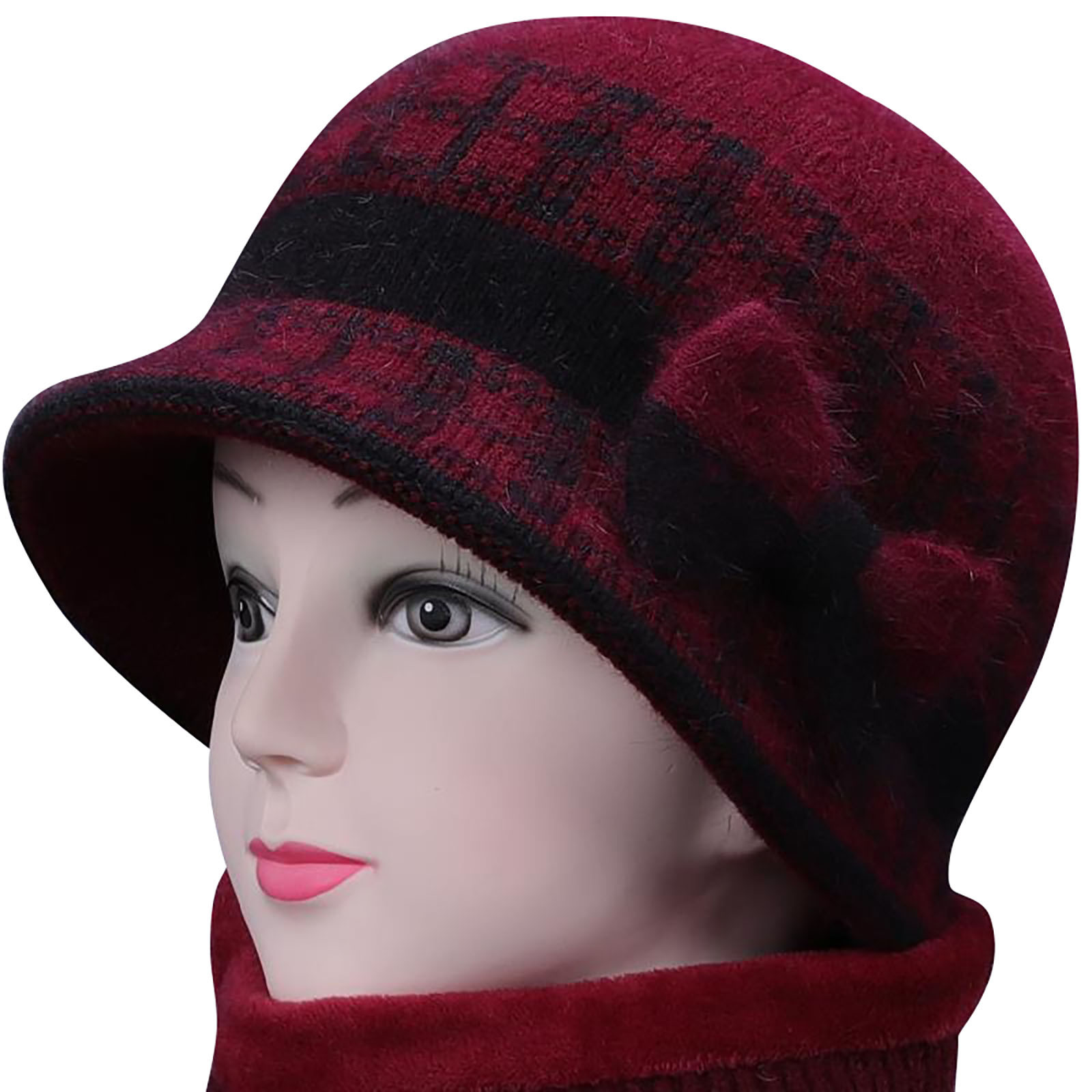 Autumn and Winter Mother Hair Hat Plush Thick Warm Hat For Middle and ...