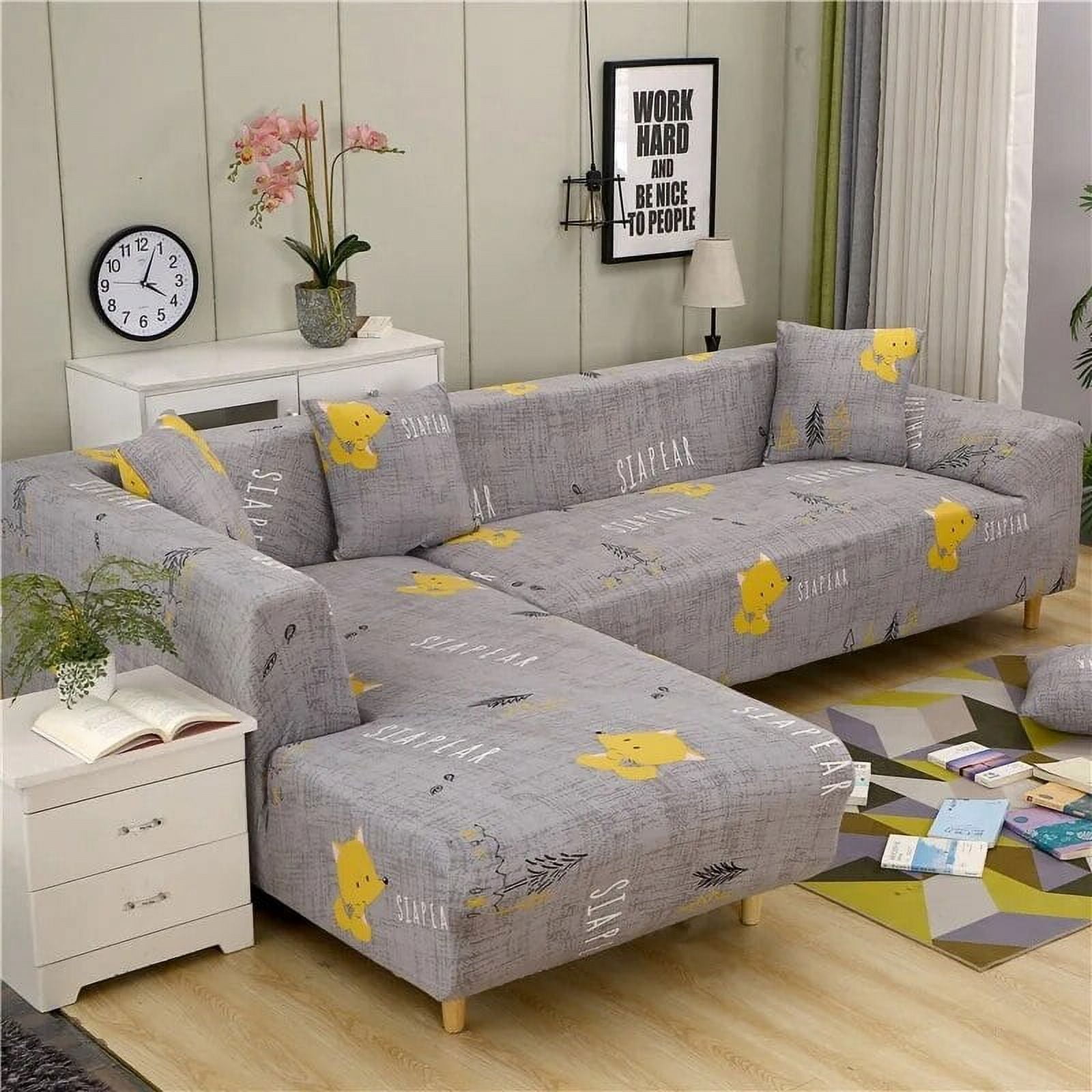 Autumn and Winter Simple Plant Animal Print Sofa Cover All-inclusive L ...