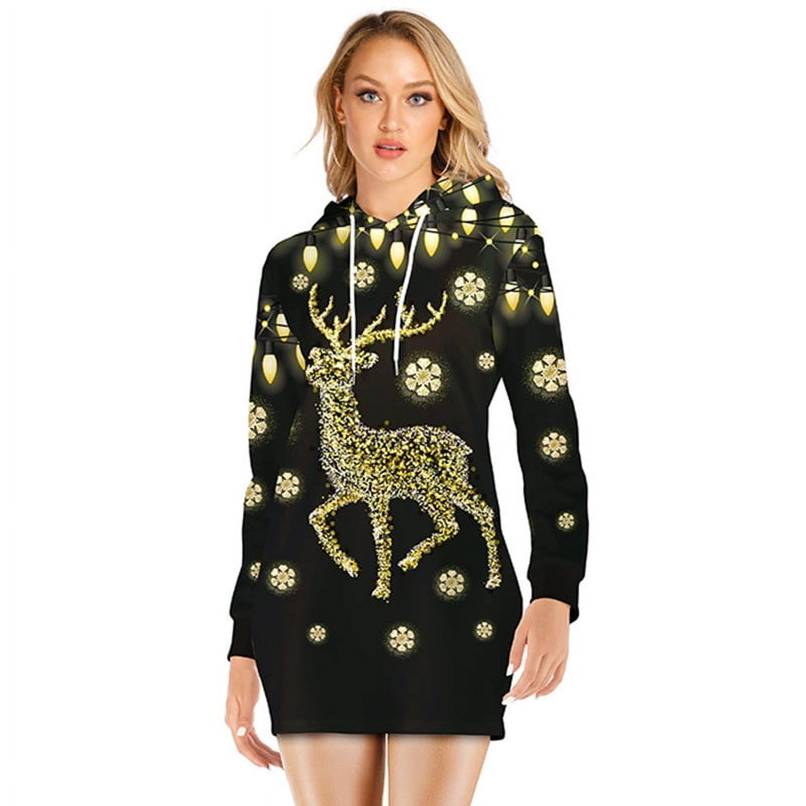 Autumn and winter Christmas new hot reindeer digital 3D printing women ...