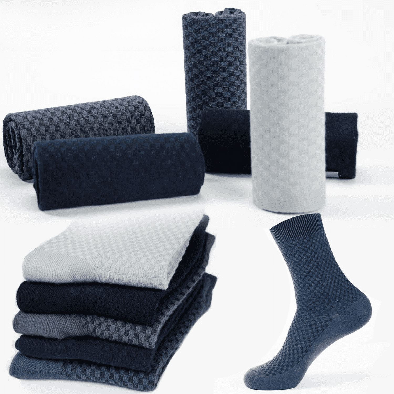 Autumn and winter bamboo fiber cotton socks tube men's socks double ...