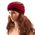 Autumn and winter knitted elastic keepwarm ear protection headband (red ...