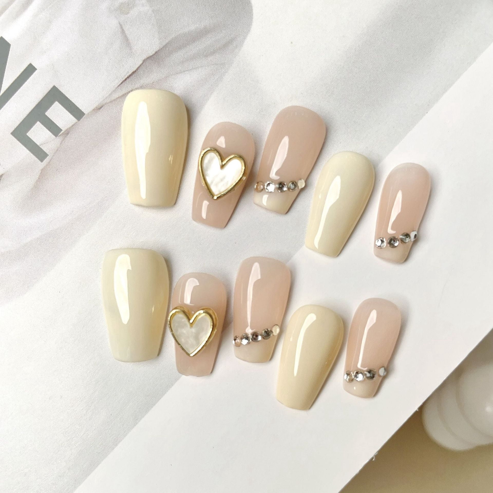 Autumn and winter new wear nail pure handmade nail patch solid color ...