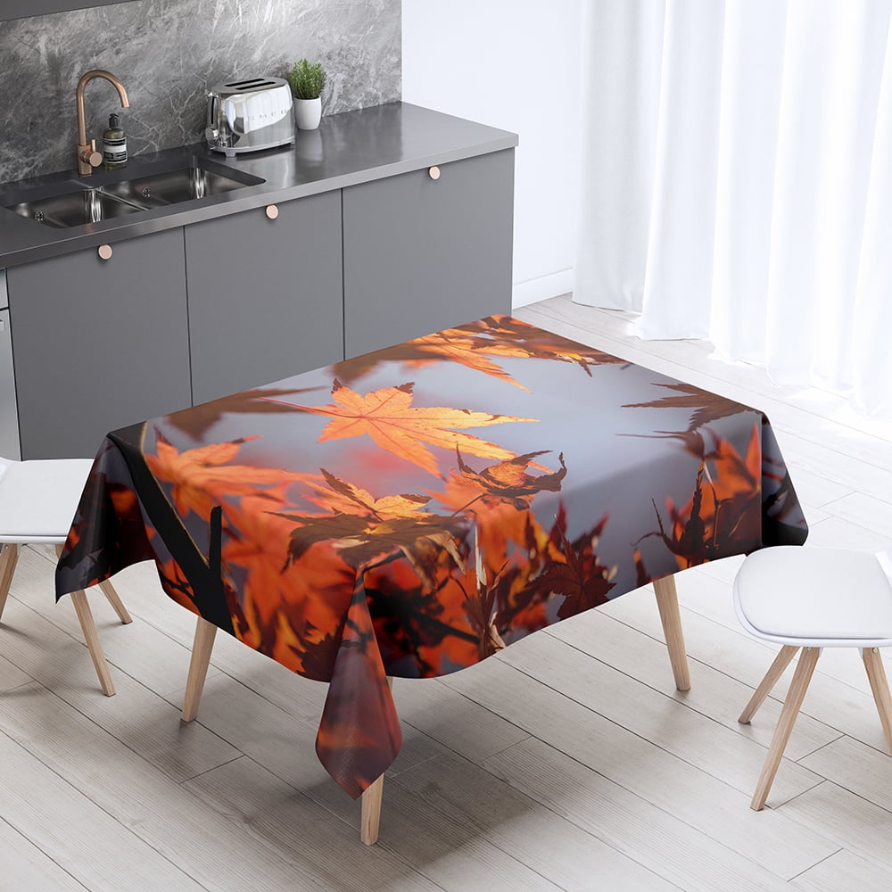 Autumn fallen leaves landscape pattern tablecloth home living room ...