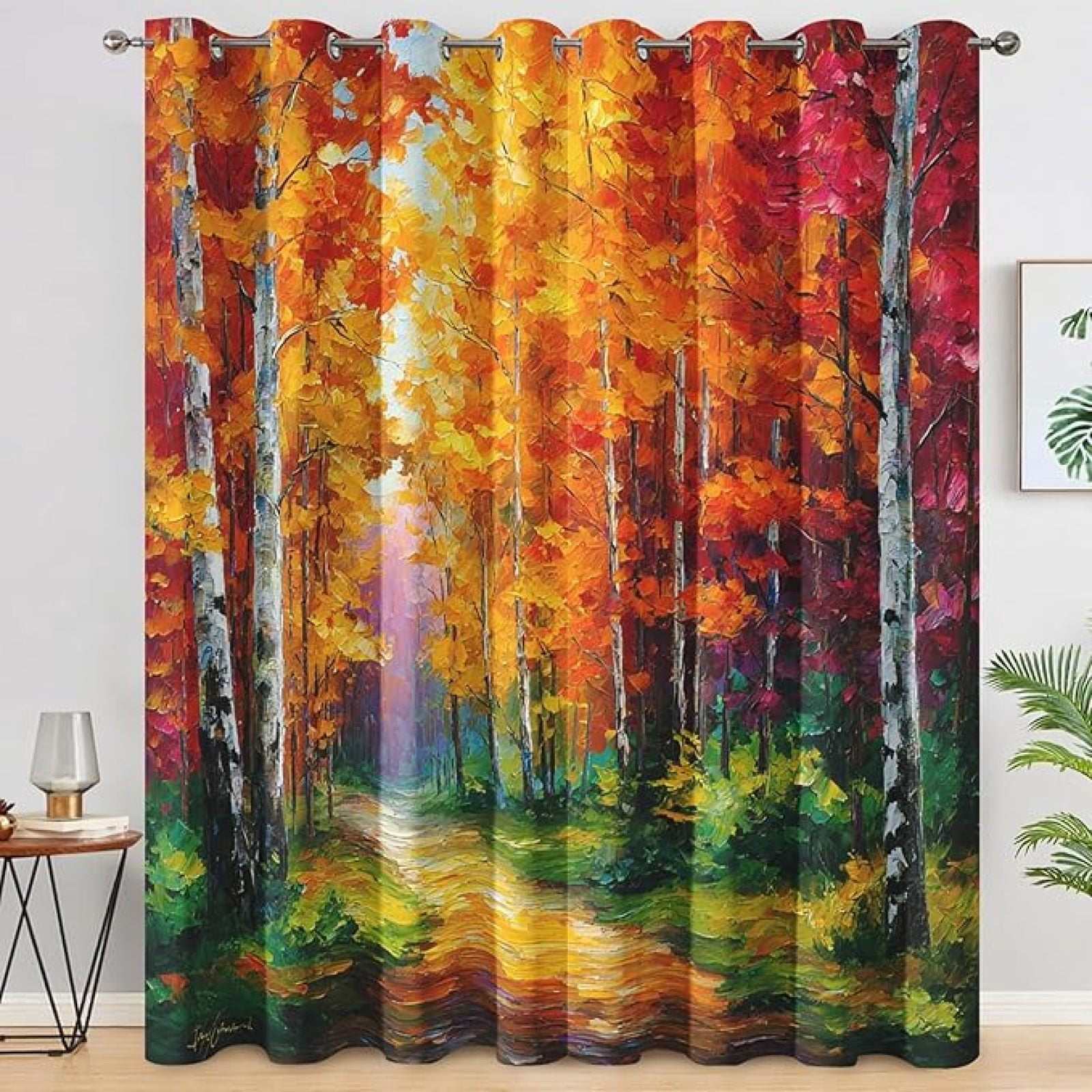 Autumn forest Blackout Curtains for Bedroom, Thermal Fall Landscape ...
