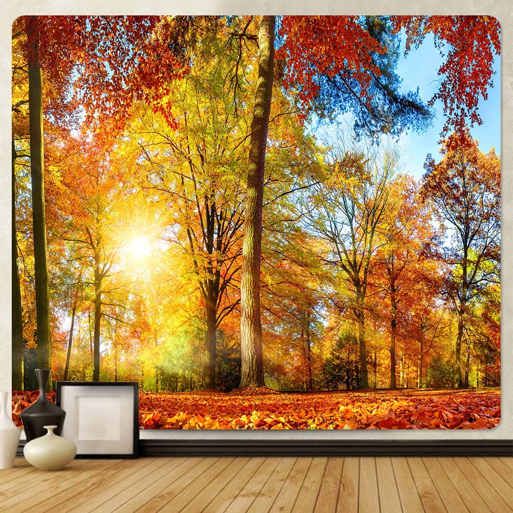 Autumn forest landscape home decoration art tapestry hippie bohemian ...