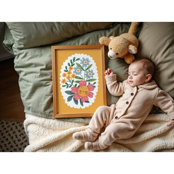 Autumn is Here: Kids' Room Art Print, Colorful Unique Playroom Wall Art ...
