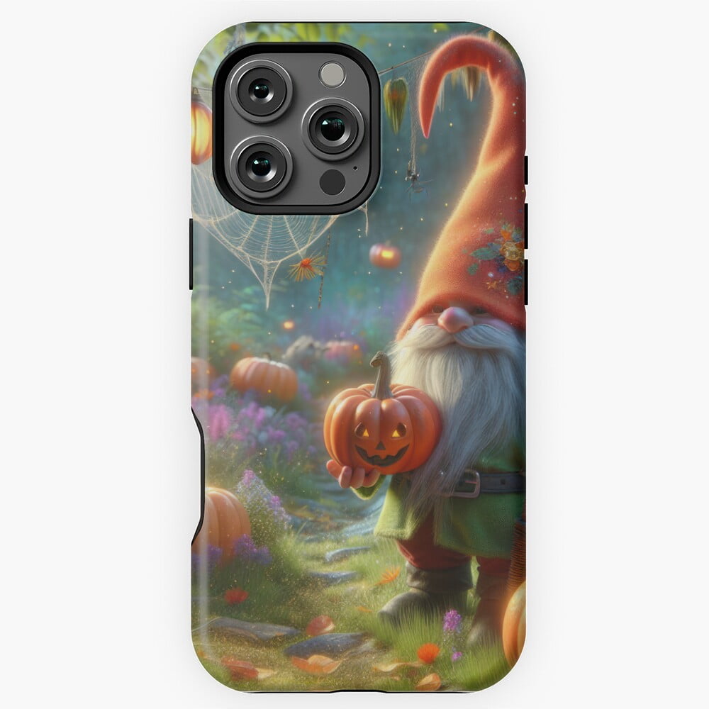 Autumn landscape dwarf with pumpkin and cobweb halloween dwarf ...