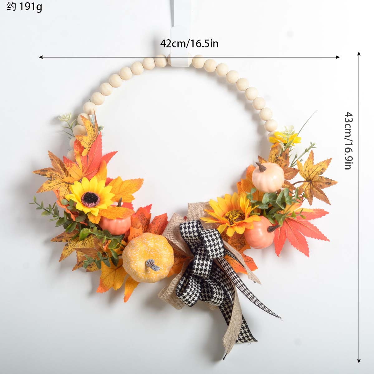 Autumn style simulation pumpkin maple leaf garland, door decoration and ...