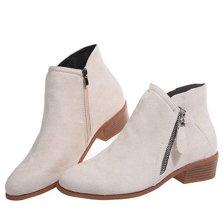 Autumn/winter new boots female side ankle boots female low heel low ...