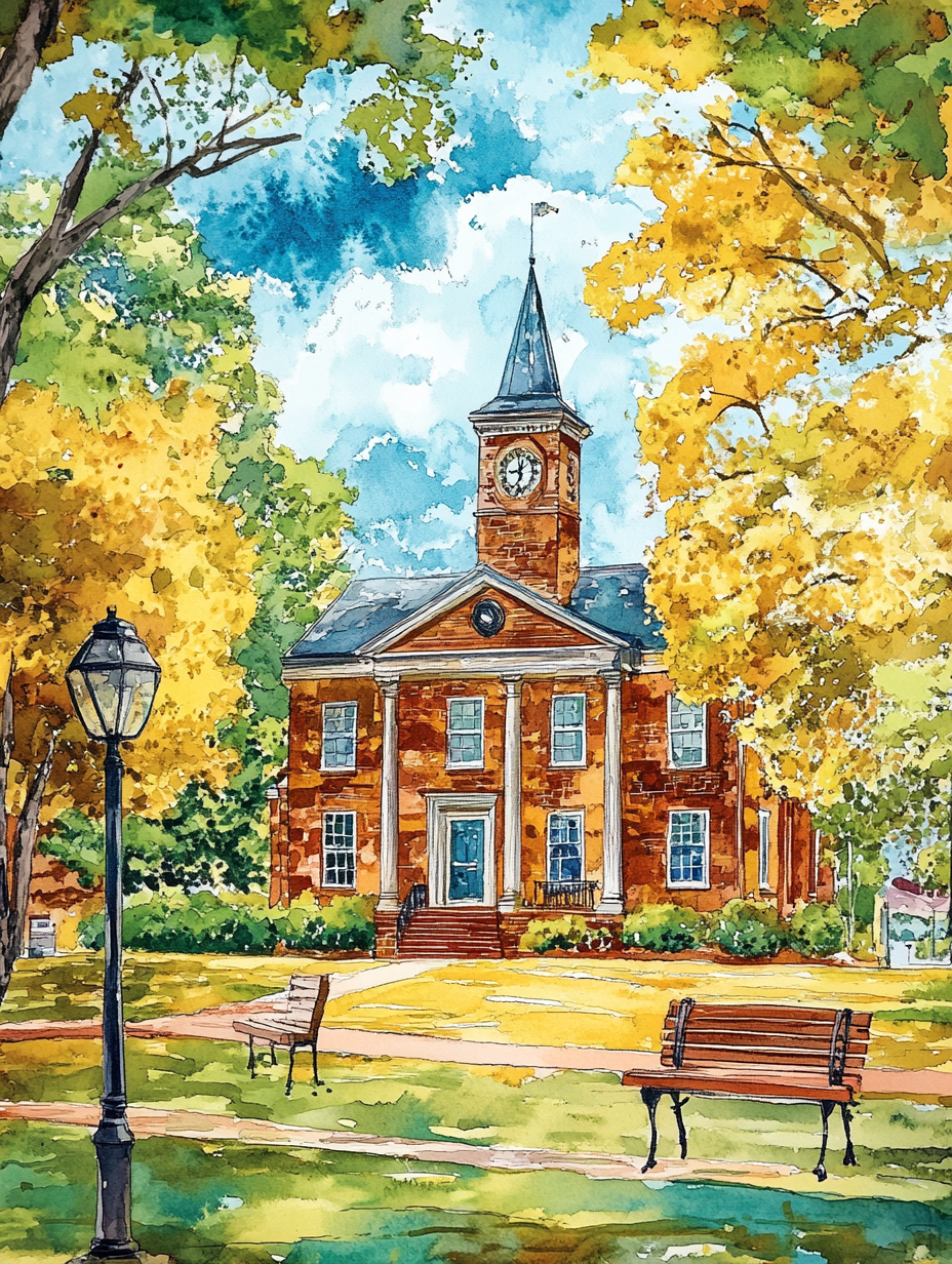 Autumnal College Clock Tower Canvas Print/Wall Art Perfect for Living ...