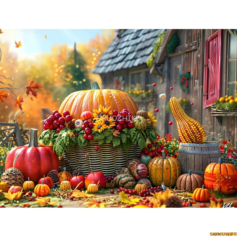 Autumnal Pumpkins Farm Photography Backdrops Props Hallowe Fall Field ...