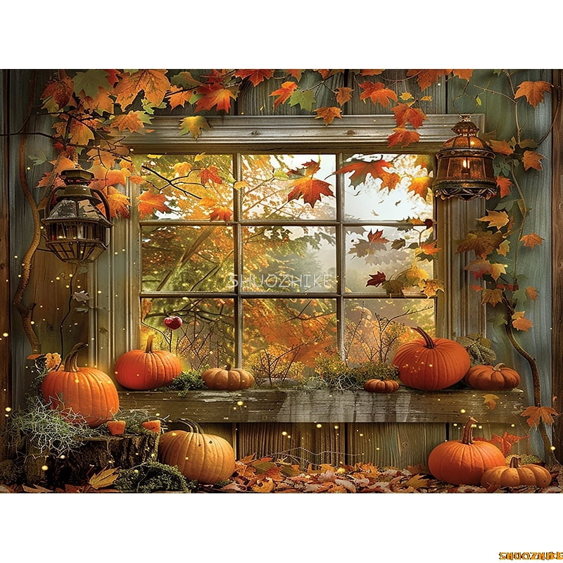 Autumnal Pumpkins Farm Photography Backdrops Props Hallowe Fall Field ...