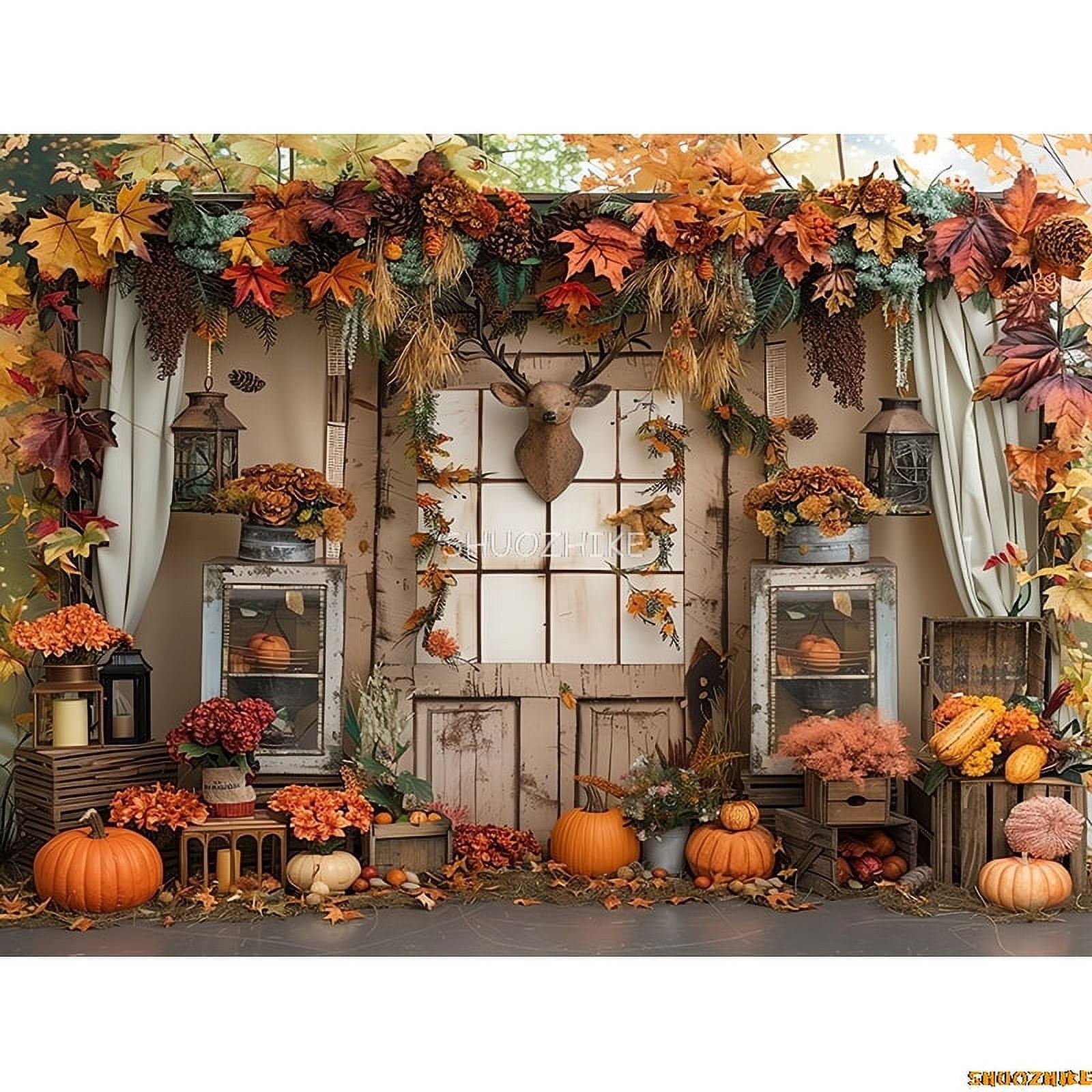 Autumnal Pumpkins Farm Photography Backdrops Props Hallowe Fall Field ...