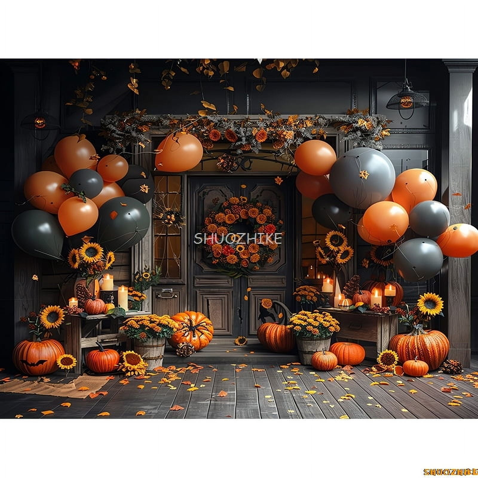 Autumnal Pumpkins Farm Photography Backdrops Props Hallowe Fall Field ...