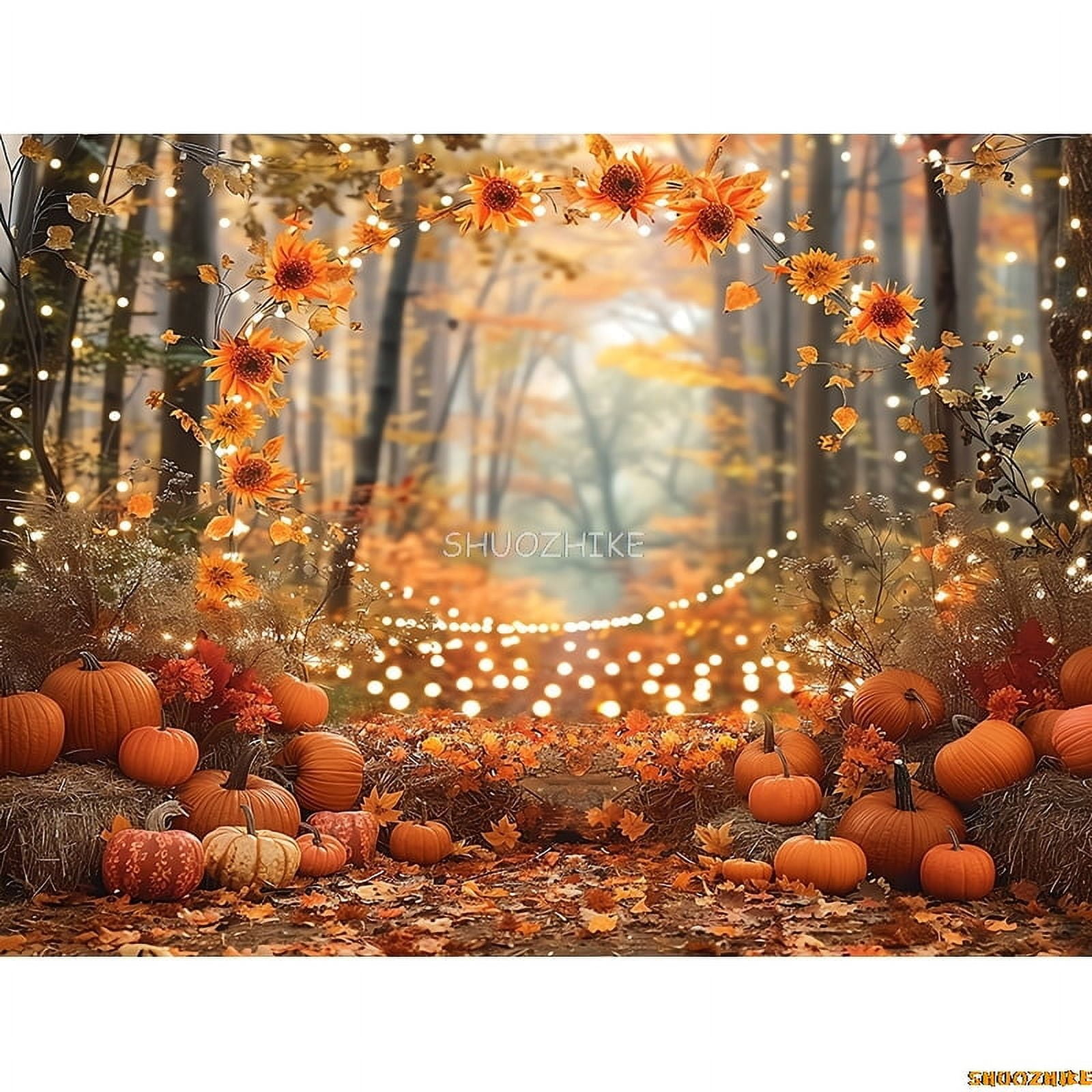 Autumnal Pumpkins Farm Photography Backdrops Props Hallowe Fall Field ...
