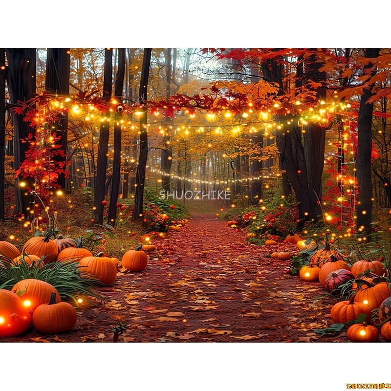 Autumnal Pumpkins Farm Photography Backdrops Props Hallowe Fall Field ...