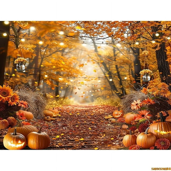 Autumnal Pumpkins Farm Photography Backdrops Props Hallowe Fall Field ...