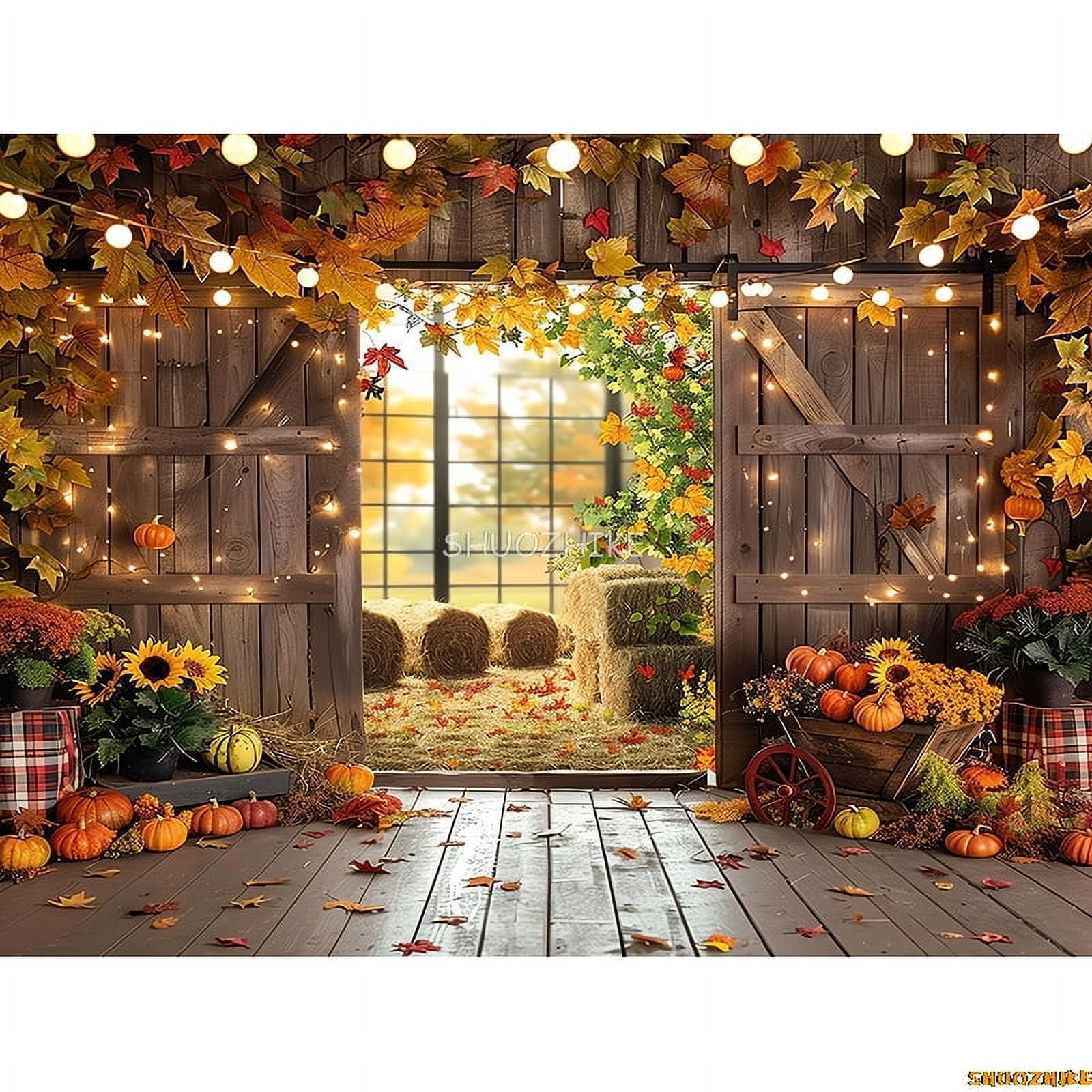 Autumnal Pumpkins Farm Photography Backdrops Props Hallowe Fall Field ...