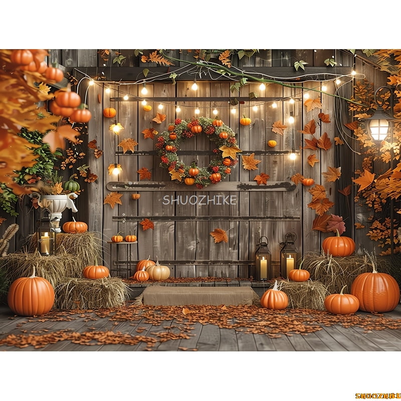 Autumnal Pumpkins Farm Photography Backdrops Props Hallowe Fall Field ...